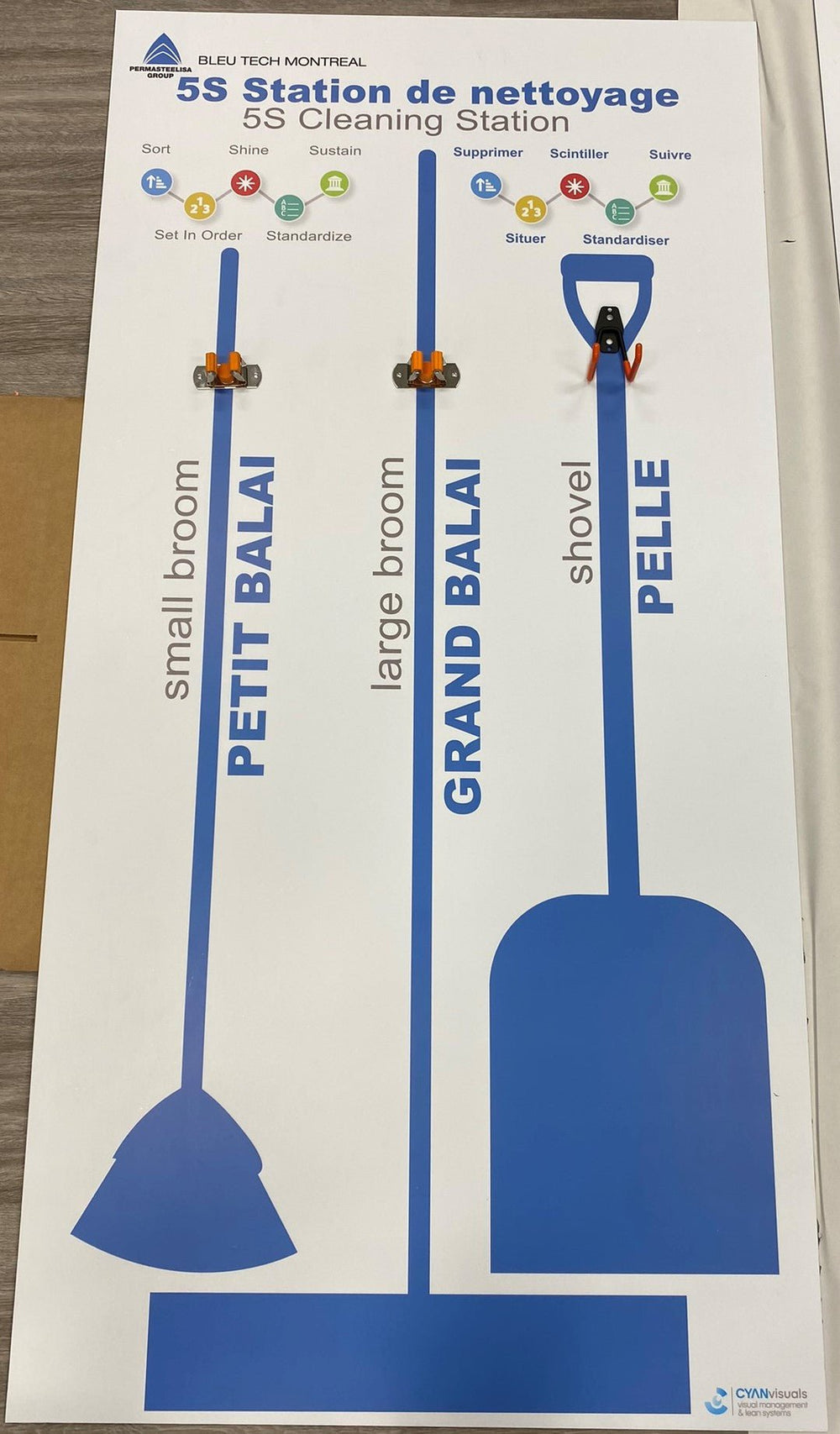 5S Shadow Board 48"x76" - Housekeeping Station - (Customize For Free)