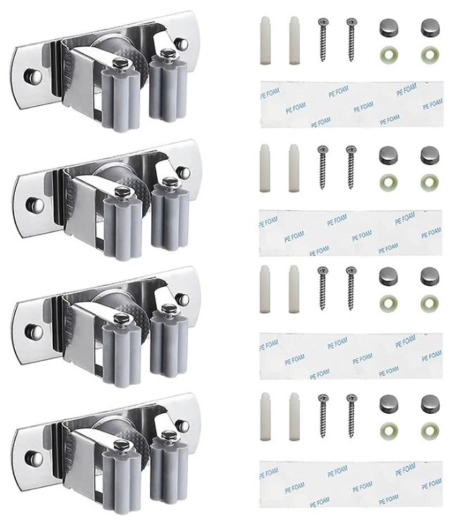 5S Shadow Board Wall Stainless Steel Mount Broom/Mop Holder ...