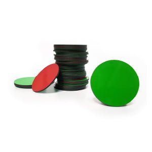Double-Sided Reversible Magnets - Two Sided Flip Over Magnets. [Red/Gr