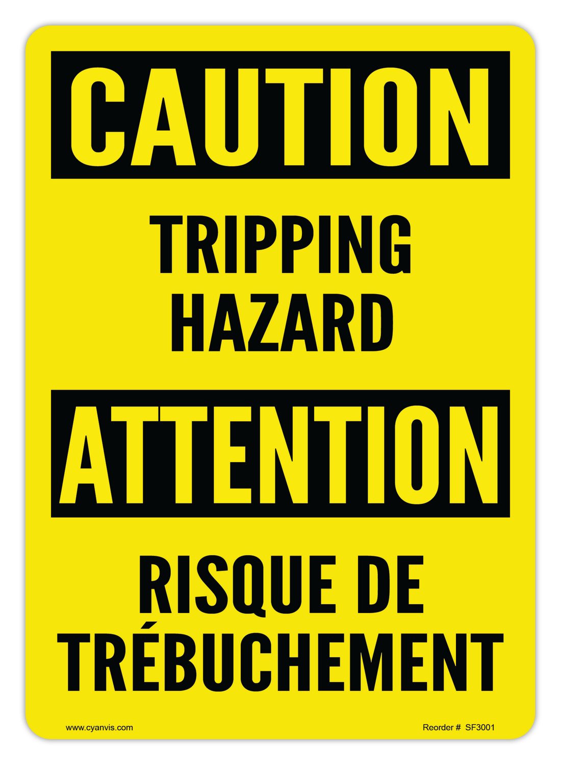 High quality Bilingual - Caution safety sign
