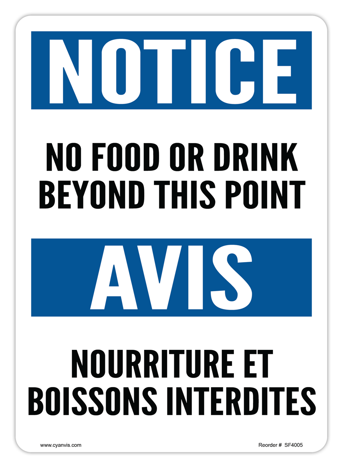 High quality Bilingual - Notice safety sign