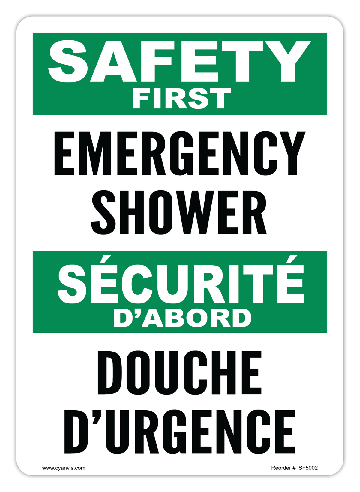High quality Bilingual - Safety First safety sign