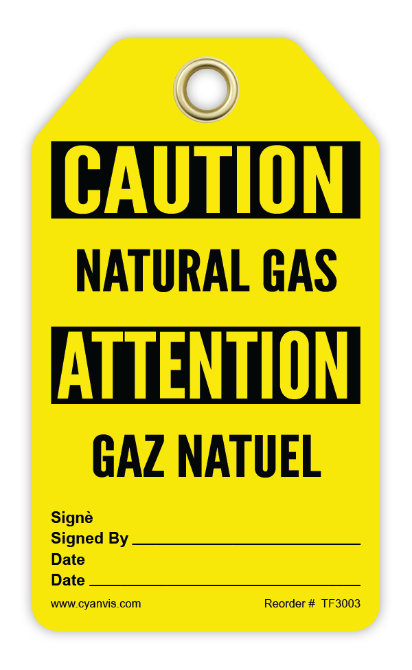 High quality Bilingual - Caution safety tag – CYANvisuals.com