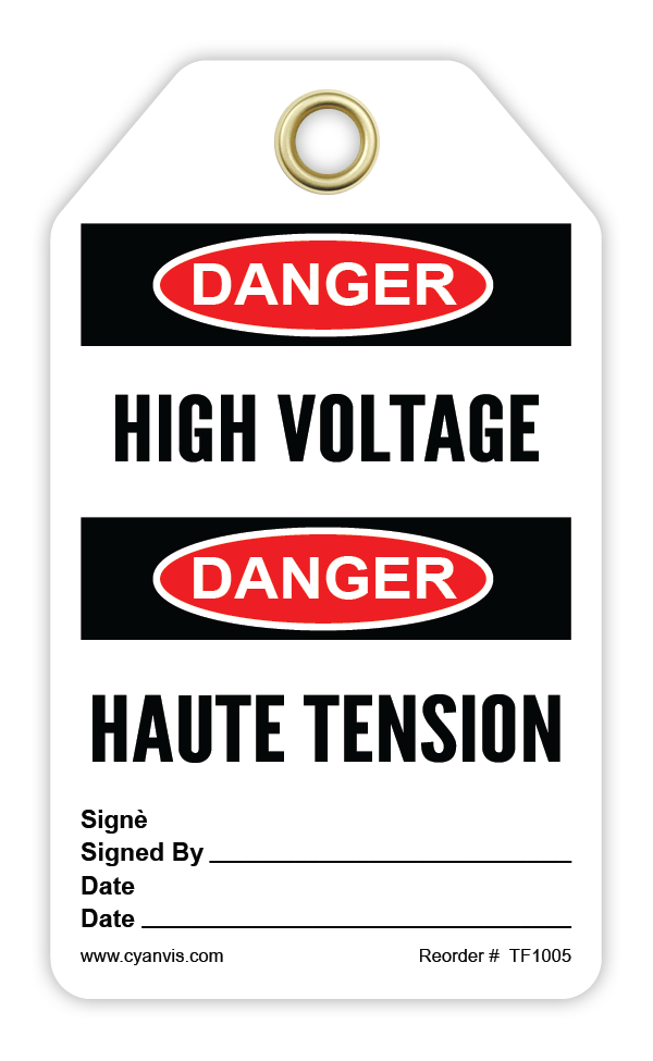 High quality Bilingual - Danger safety tag – CYANvisuals.com