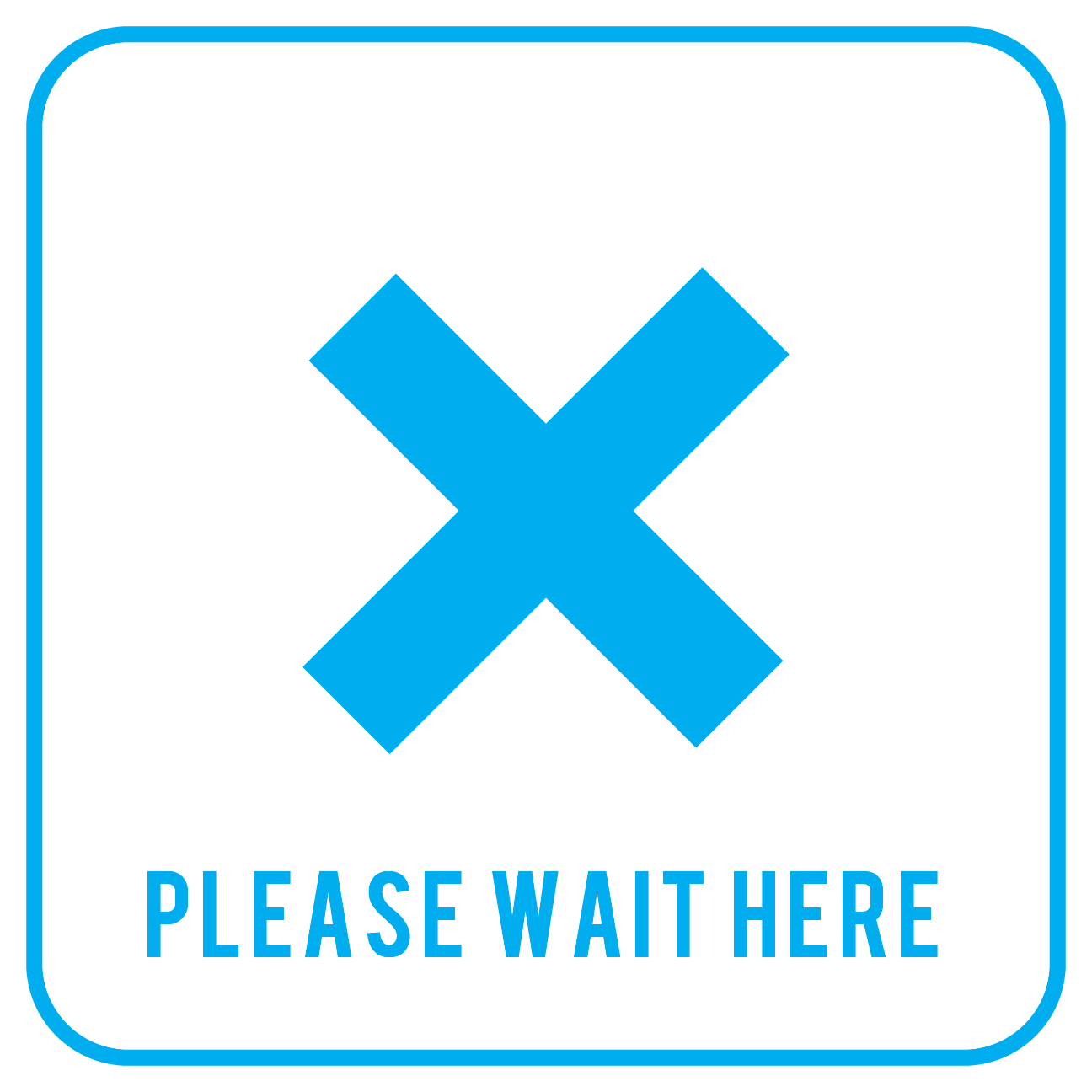 Social Distancing - Please Wait Here - Floor Sign