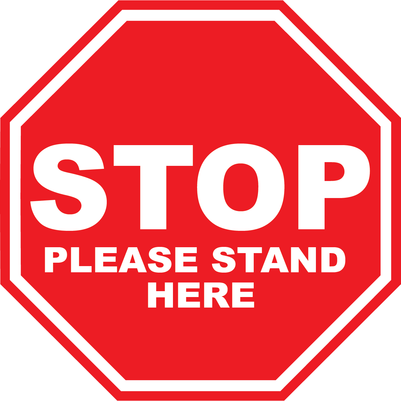 STOP - Please Stand Here - Floor Sign – CYANvisuals.com